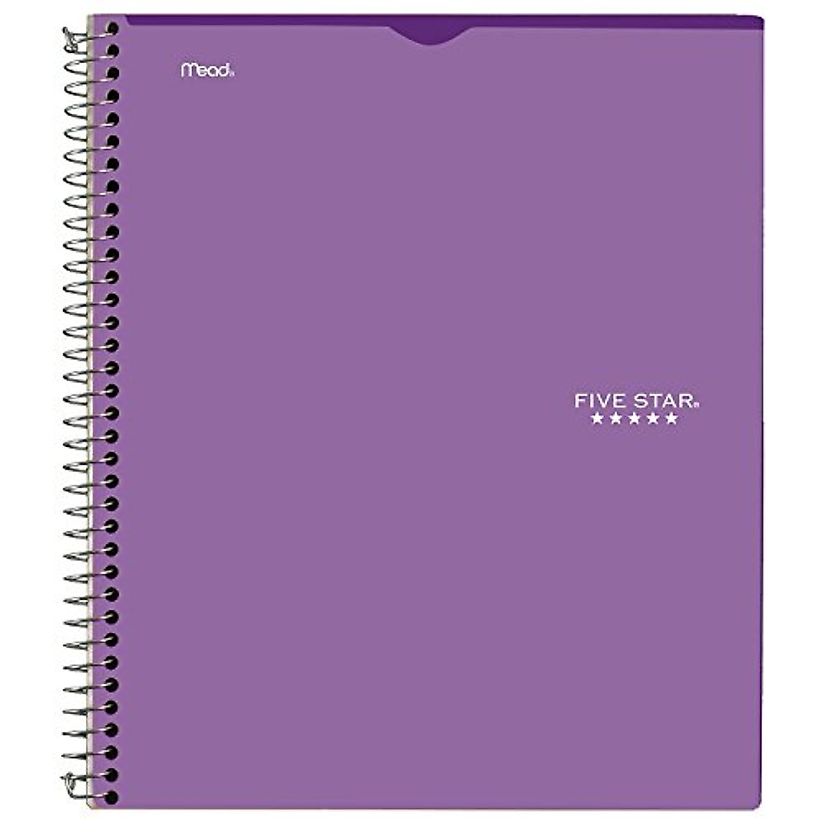 Five Star Interactive Notetaking Spiral Notebooks, 3 Pack, 1 Subject, College Ruled Paper, 11" x 8-1/2", 100 Sheets, Customizable Cover, Black, Green, Purple (820041-ECM)