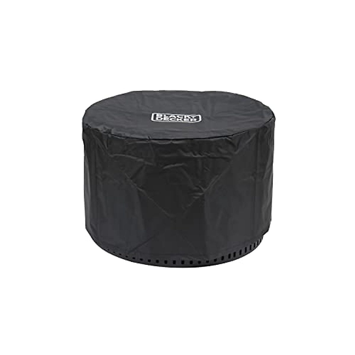 BLACK + DECKER 25" D Smokeless Large Wood Burning Fire Pit Black Powder Coated Steel with Base Easy Set up Patio Bonfires at Home Includes Base and Fabric Cover
