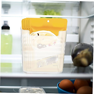 FONDOTIN 2Pcs Translucent Refrigerator Organizer Bins Fridge Side Door Storage Boxes for Home Kitchen Multi Use Storage Solution for Snacks Sauces and Kitchen Essentials