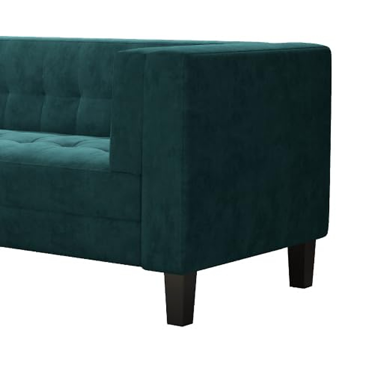 Dolonm 90" Modern Sofa Couch, Deep Seat Sofa for Living Room, Velvet Couch with Button Tufted Design, 3-Seater Oversized Couch for for Living Room, Office, Apartment, Green