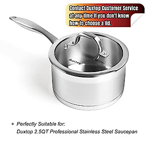 Duxtop Cookware Glass Replacement Lid (Interior Diameter: 7inch, Exterior Diameter: 7-5/8inch)