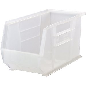 Quantum QUS265CL Ultra Stack and Hang Bin, 18" Length x 8-1/4" Width x 9" Height, Clear, Pack of 6