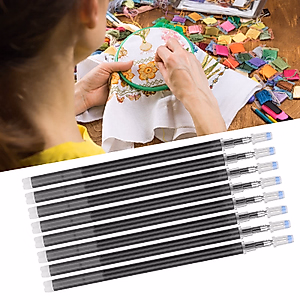 Refill Marking Pen 4 Colors Heat Erasable Fabric Pens DIY Leather Accessory Cross Stitch Sewing Accessories (Black)