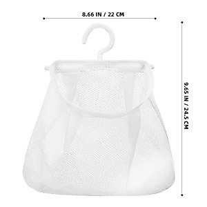 PartyKindom Hanging Mesh Clip Bag for Storage, Bathroom Laundry Bag, Multi-functional Mesh Clothespin Bag, Kitchen Storage Holder Bag, Fruit Vegetable Holder Pouch