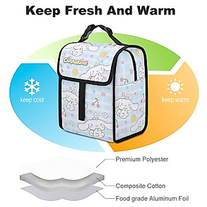Cinn-amo-roll insulated lunch bag tote bag for women girls large portable Reusable lunch box school office beach lunch tote bag