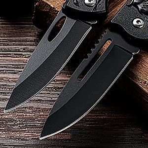 NC Folding Knife Black Stainless Steel Blade Black Handle, Tactical, EDC,Camping,Outdoor,Daily application，Pocket Knife