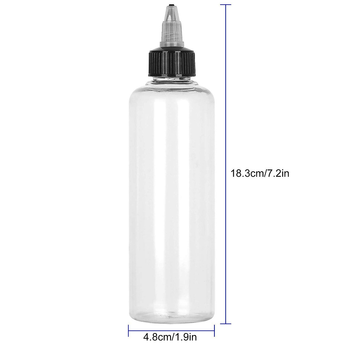 SENENQU 20PCS Round LDPE Plastic Squeeze Bottles Natural Boston Round Bottles Dispensing Bottles with Twist Top Cap for Crafts, Art, Glue and More(8.5oz, Clear)