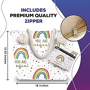 Rave Envy Rainbow Tote Bag, Beach Tote Bag - You are Magical