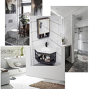 OOCCO Corner Bathroom Vanity,Wall Mount Bathroom Sink,Small Corner Sink,Corner Bathroom Vanity Sink Combo,Above Counter Mini Wall Vanity Vessel Sinks,for Home Kitchen Patio Laundry Room