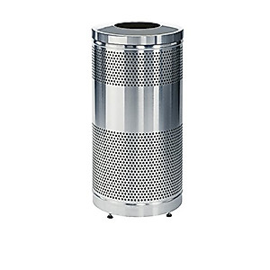 Rubbermaid Commercial Products Classics Trash Can, 25 Gallon, Stainless Steel, Hands-Free Indoor/Outdoor Garbage Bin for Mall/Stadium/Office/Lobby/Restaurant