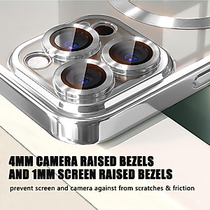 Misscase Compatible with iPhone 14 Pro Max Case with Camera Lens Protector,Full Protection Clear Magnetic Case Compatible with MagSafe Anti-Scratch Case Cover for iPhone 14 Pro Max Silver