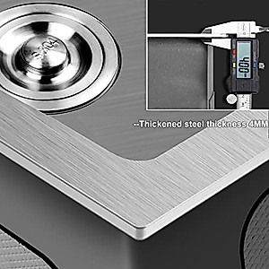 Bathroom Sinks Laundry Pool Balcony Household Stainless Steel Laundry Sink Wash Basin With Washboard Easy To Clean Double Sink Laundry Pool Gift ( Color : A , Size : 60*48*22cm )
