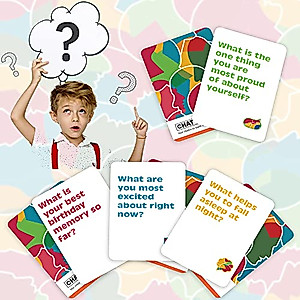 ChatterChance Kids: Conversation Card Game Gift for Family Fun Activities or Car Travel Road Trip Games for Children - 80 Thought Provoking Question Deck of Cards Learning Social Skills Therapy