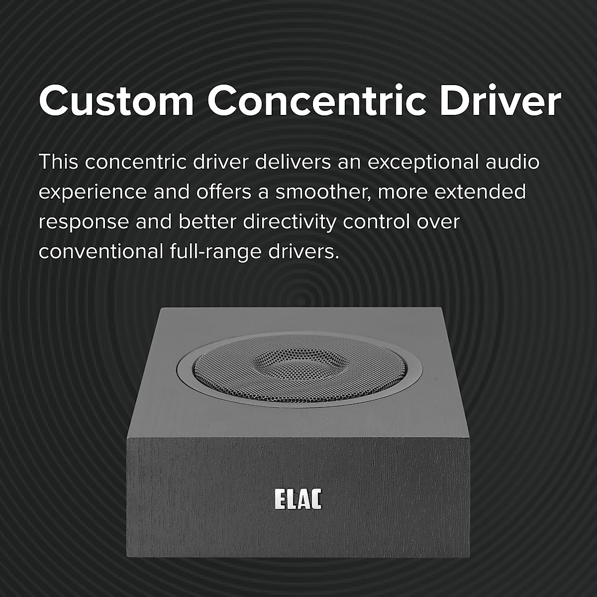 ELAC Debut 2.0 A4.2 Dolby Atmos Module Speakers, Black (Pair) - Concentric Driver with 0.5” Polymer Tweeter & 4” Aramid Fiber Woofer