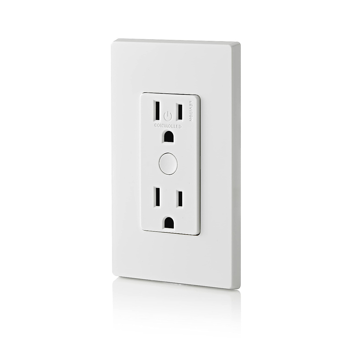 Leviton DW15R-1BW Decora Smart Wi-Fi Tamper Resistant Outlet, No Hub Required, Works with Alexa and Google Assistant, 1-Pack, White