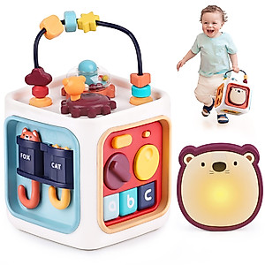 iPlay, iLearn Baby Learning Activity Cube, Montessori Sensory Toys for Toddlers 1-3, Infant Educational Busy Center, Travel Carseat Toy, Birthday Gifts for 6 9 12 18 Month, 1 2 3 Year Old Boys Girls