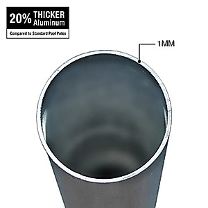 Poolmaster 21306 15 Foot Telescopic, Adjustable and Compact Aluminum Pole for Swimming Pool Cleaning, Commercial Collection, Silver