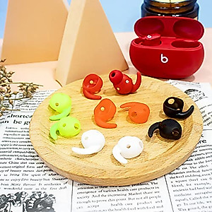 A-Focus Ear Hooks Compatible with Beats Studio Buds Ear Tips Accessories, Anti-Slip Non-Slip Sport Outdoor Wings Eartips Silicone Cover Holder Added Storage Box Compatible with Beats Studio Buds