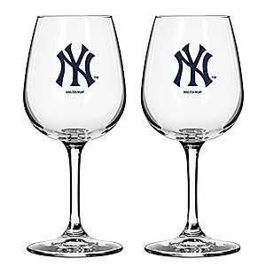 MLB New York Yankees Game Day Wine Glass, 12-ounce, 2-Pack