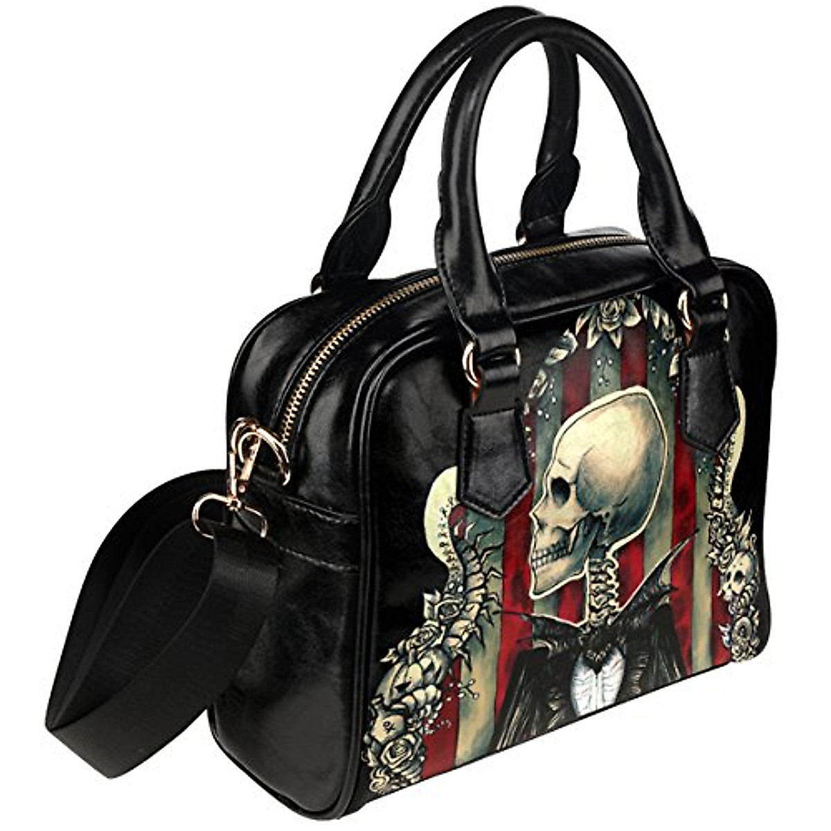 Jack Skellington Skull Print High-grade PU Leather Female Women Shell Shoulder Handbgas Crossbody Bags