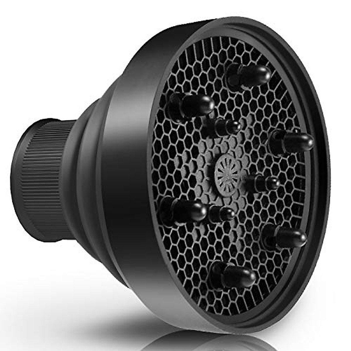 WAJIAYON Universal Collapsible Hair Dryer Diffuser Attachment- Salon Grade tool,Lightweight Foldable Portable Travel Folding Design Fit Most of blow Dryers-Black