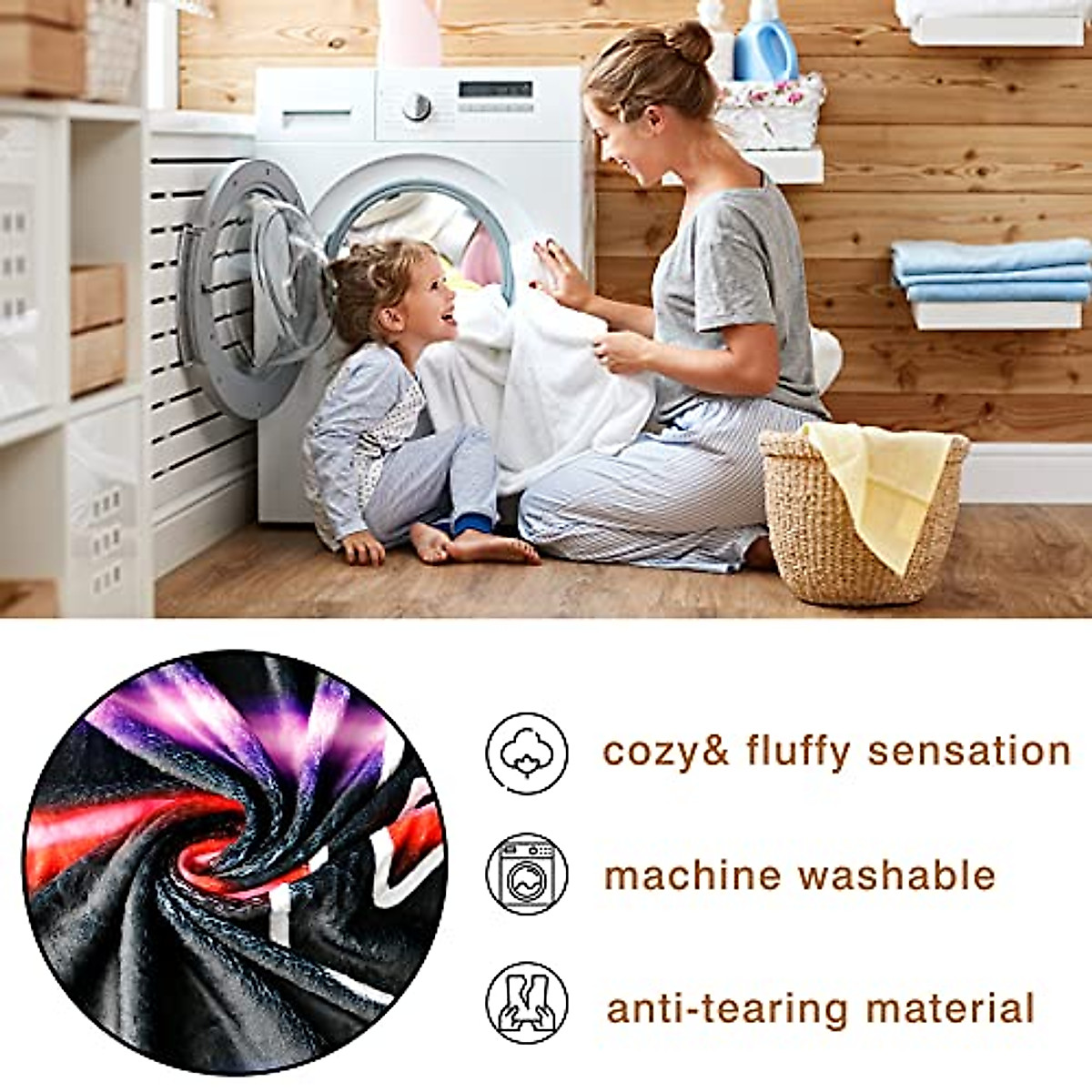 Classic Soft Warm Space Movie Blanket Lightweight Cozy Throw Blankets for Couch Flannel Blanket Throw for Kids Adult 60X80Inch