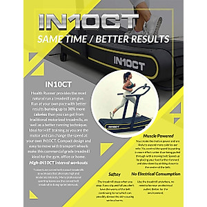 IN10CT (Intensity) Health Runner Curved Manual Treadmill - Non Motorized Treadmill with Curved Running Platform