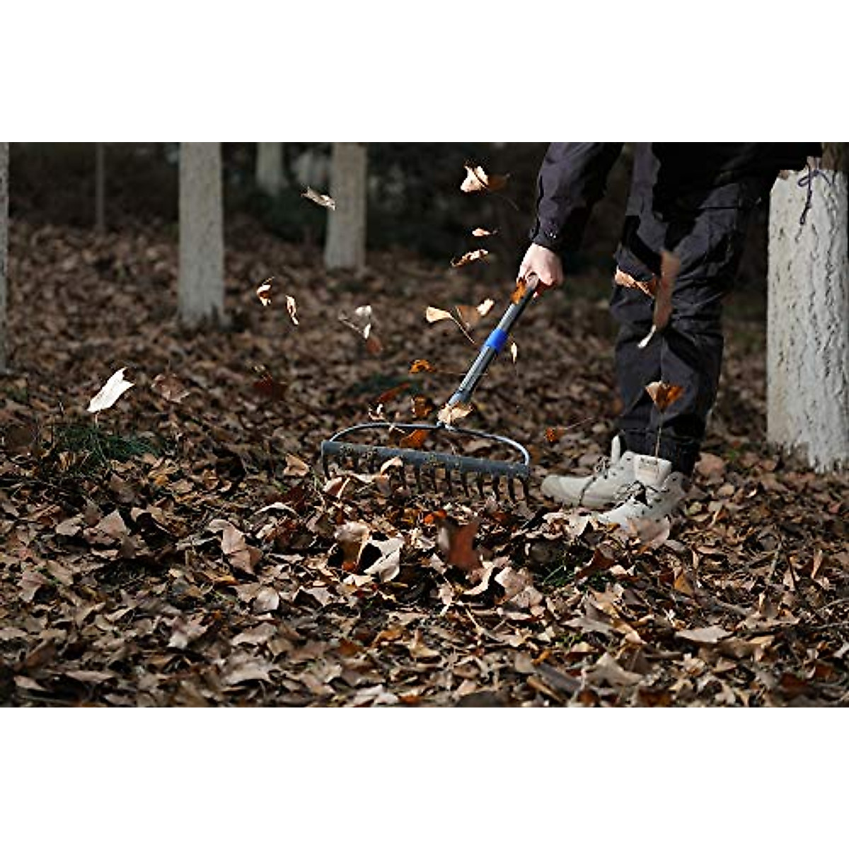 FLY HAWK 5 FT Bow Rake Heavy Duty，for lawns Raker to Gather Fallen Leaves, Weeds，Strong Hold When Working – Rust-Free(5 FT)