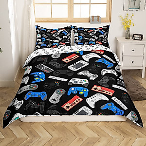 Erosebridal Teens Gamepad Duvet Cover Modern Gamer Comforter Cover Twin Size for Kids Boys Children Video Game Bedding Set Player Gaming Joystick Bedspread Cover Breathable Decorative Room(NO FILLING)