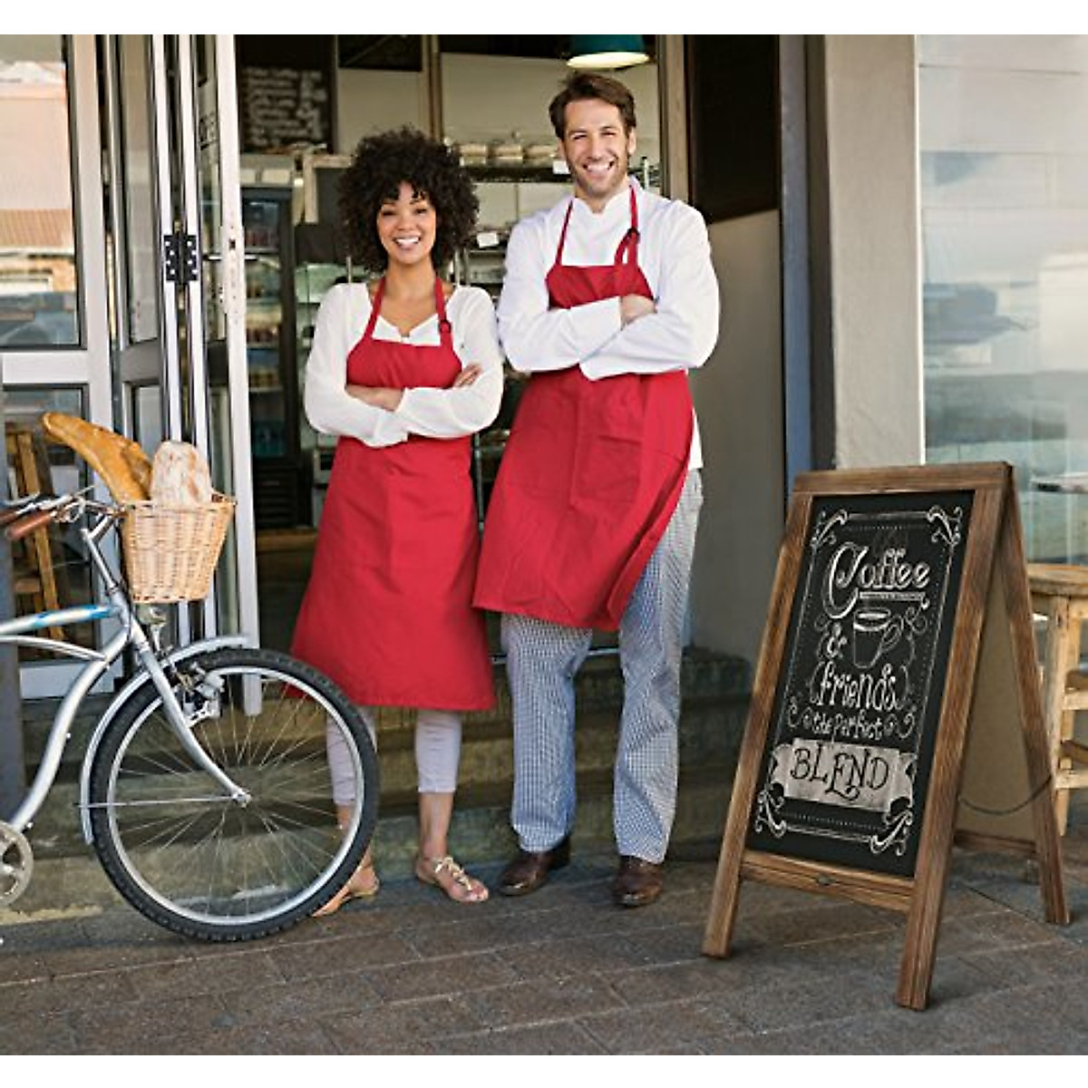 HBCY Creations 40" x 20" Rustic Brown Solid Pine Wood A-Frame Magnetic Chalk Board Sign, Menu Chalkboard, Framed Chalkboard, Outdoor Sign, Standing Chalkboard, Sandwich Board