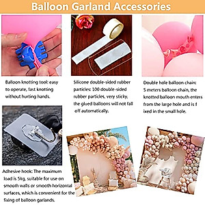 KUYT Balloon Arch Garland Kit,Blush Rose Gold Balloon Garland Double-Stuffed balloon arch stand for Retro Boho Wedding Baby Shower Bridal Engagement Anniversary Graduation Birthday Decorations