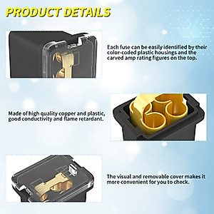 Joinfworld 36Pcs Jcase Fuse Assortment Kit Automotive Low Profile Box Shaped Micro Cartridge Fuses(20A, 30A, 40A, 50A, 60A, 80A) for Ford Chevy/GM Nissan and Toyota Pickup Trucks Cars SUVs