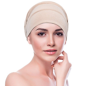 3 Pieces Slouchy Beanies Womens Headwear Sleeping Beanies Head Wrap Hats Soft Sleep Cap Stretchy Elastic Headwear for Women (Black, Brown, Beige)