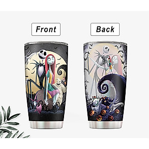 Sarvakua Christmas Tumbler, Christmas Coffee Travel Mug/Cup, Christmas Halloween Gifts For Wife Husband, Couple 20oz Insulated Stainless Steel Travel Mug with Lid