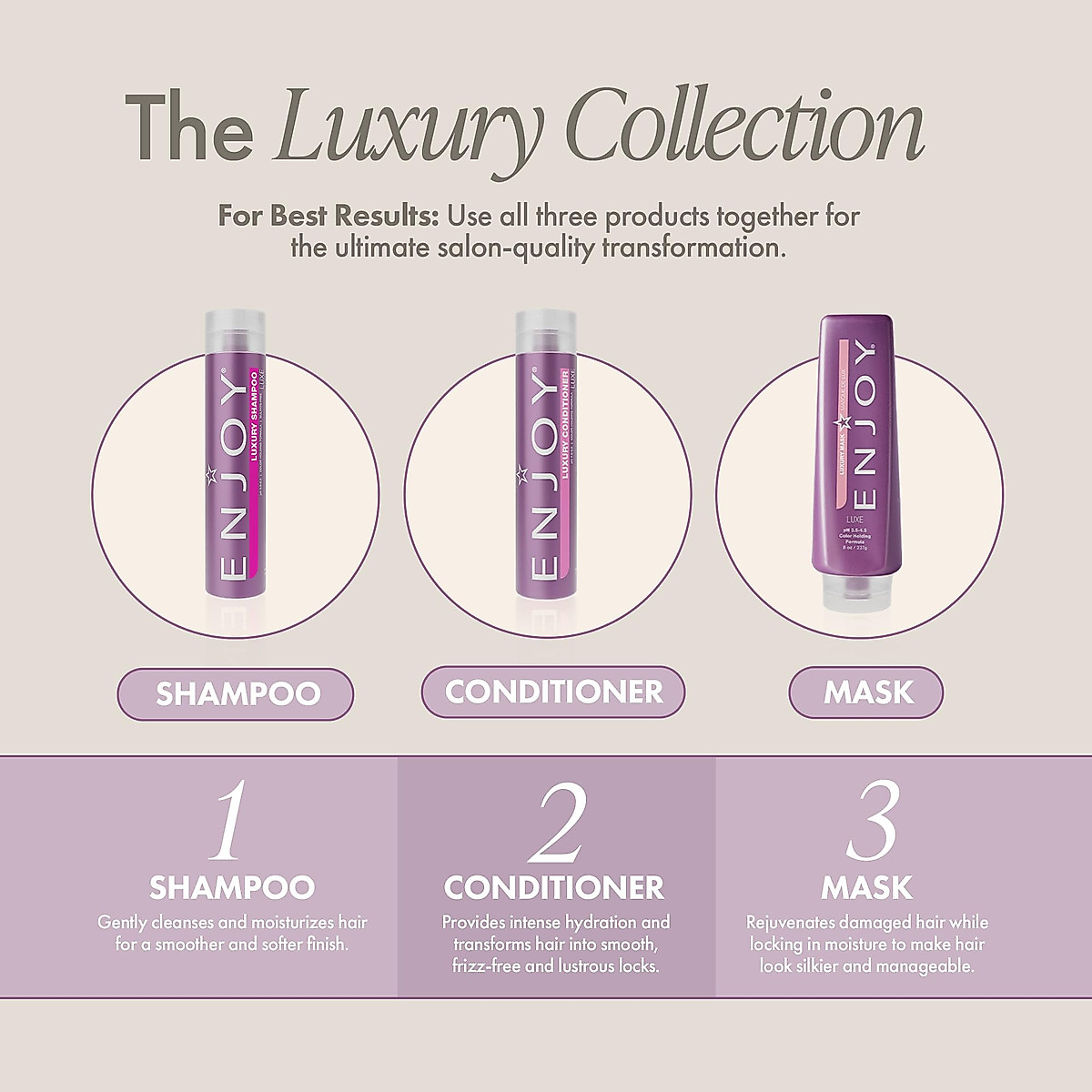 ENJOY Luxury Conditioner (33.8 OZ) – Smooth, Soft, Silky Hair Conditioner with Moisturizing Formula