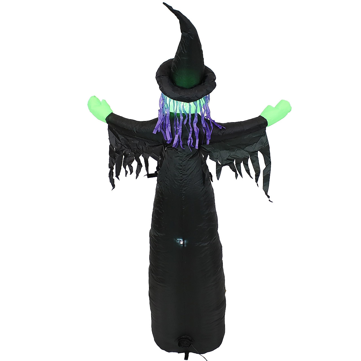 Sunnydaze 5' Wendolyn The Wicked Witch Inflatable Outdoor Halloween Decoration - Built-in Fan Blower and 2 LED Lights