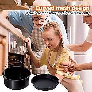 Air Fryer Cake Pan, 2pcs 6 Inch Baking Pans For Air Fryer, Air Fryer Pans Accessories For Most Brands Of Air Fryer & Oven & Instant Pot, Non-Stick Dishwasher Safe, Universal, Black