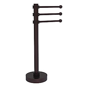 Allied Brass 973D Vanity Top 3 Swing Arm Dotted Accents Guest Towel Holder, Antique Bronze