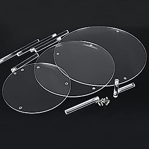 Supkiir Acrylic Cake Stand, 3Pcs Round Clear 3 Tier Cupcake Stand Cake Holder for Cupcake Dessert Cake Pizza