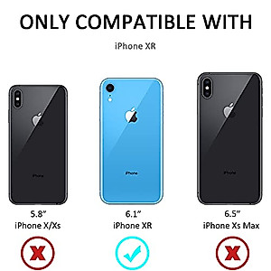 Nvollnoe for iPhone XR Case with Sliding Camera Cover and Card Holder Heavy Duty Protective iPhone XR Case with Ring Magnetic Kickstand Phone Case for iPhone XR 6.1''(Black)