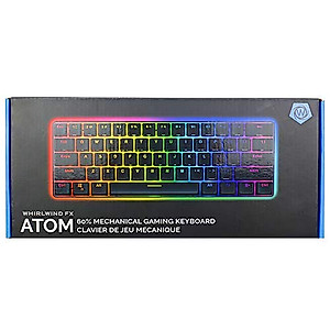 Whirlwind FX Atom 60% Gaming Keyboard: Interactive and Customizable Lighting – Immersive, Reactive RGB Experience (Blue Clicky)