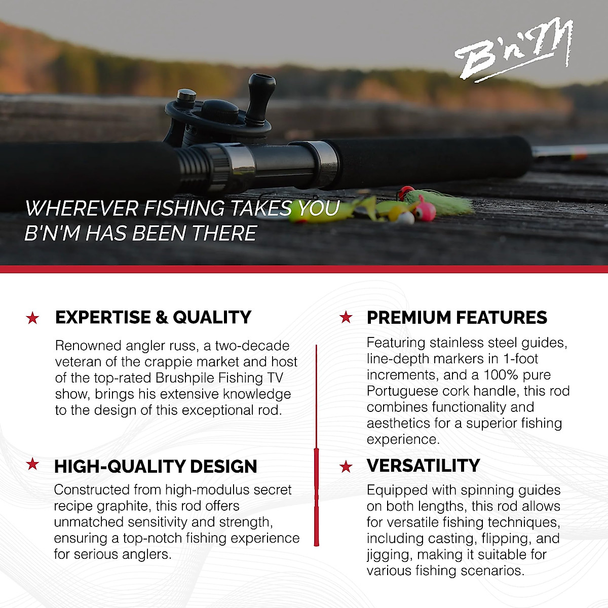 Russ Bailey Signature Series Crappie Rod 8ft/2pc