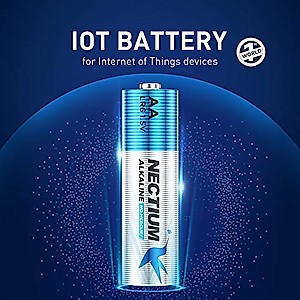 NECTIUM Superior Performance AA Alkaline Pure-Gold-Bottom IoT Batteries (48 Count), Ultra Power, Long Lasting for IoT Devices and Smart Lock