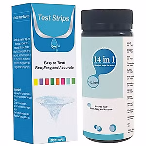 Water Testing Kits, 100Pcs 14 in 1 Water Test Kit, Drinking Water Test Kit, Water Test Strips, Home Water Testing Kit for Hardness, Lead, Water Tester for Drinking Water