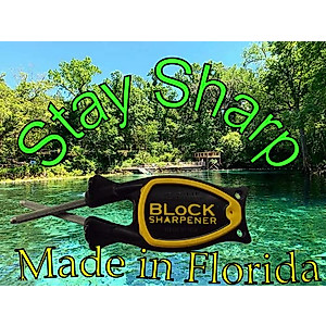 Black with Yellow grip Block knife sharpener