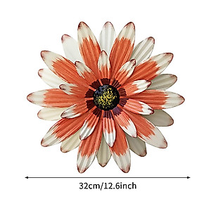 HONUTIGE Metal Flower Wall Art Daisy Wall Decor Sunflower Sculpture Hanging Ornament for Indoor Outdoor Home Bedroom Living Room Office Garden Porch