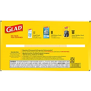 GLAD ForceFlex Tall Kitchen Drawstring Trash Bags, 13 Gallon Grey Trash Bag for Kitchen, Fresh Clean with Febreze Freshness and Leak Protection, 110 Count