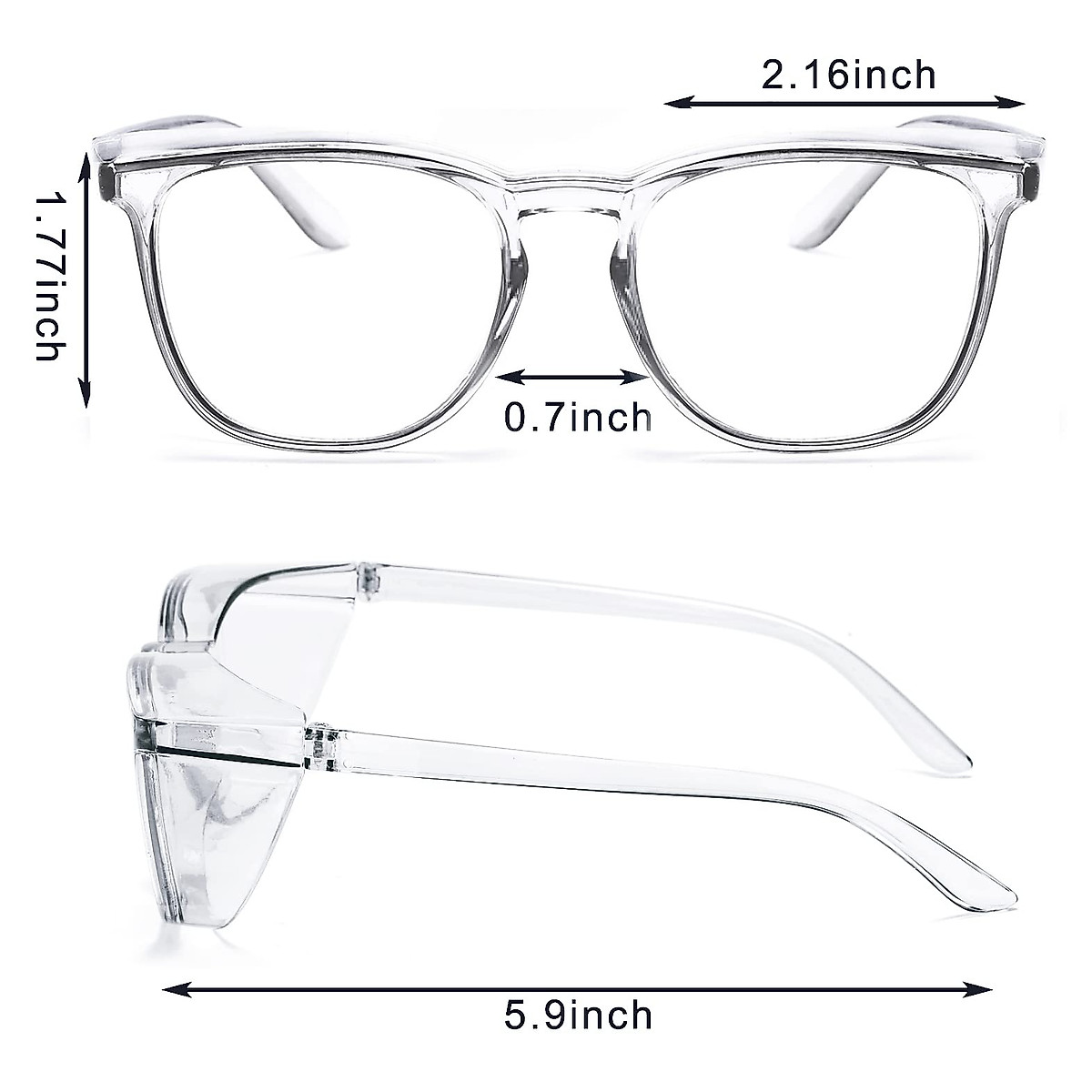 REAVEE Safety Glasses Anti Fog Nurse Goggles Blue Light Blocking Fashionable for Women Men Anti Scratch Eye Protection,Clear