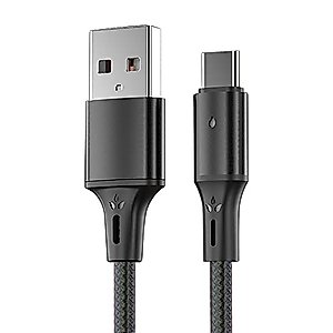 BGNTBUK Type C to Type C Cable 3A Super Fast Charge Braided Alloy LED Front Light Data Cable Suitable for Type C Charging Cable Usb3 Extension Cable 25 Ft