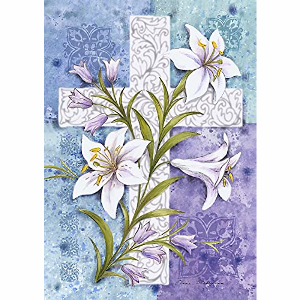 Toland Home Garden 112586 Easter Lilies Easter Flag 12x18 Inch Double Sided Easter Garden Flag for Outdoor House religious Flag Yard Decoration